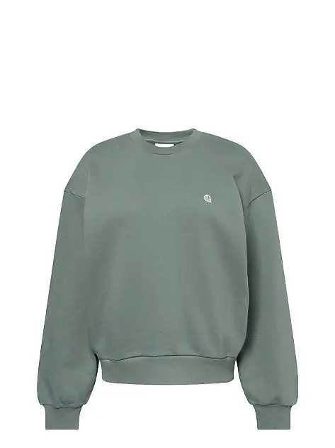 Carhartt Work In Progress Casey Logo-embroidered Cotton Sweatshirt - Velvet Green / Silver