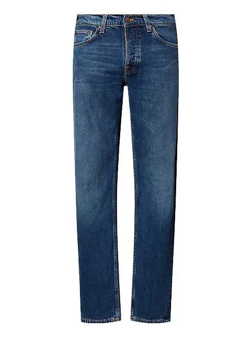 Nudie Jeans Straight-leg Stretch-denim Jeans - Wild Blue