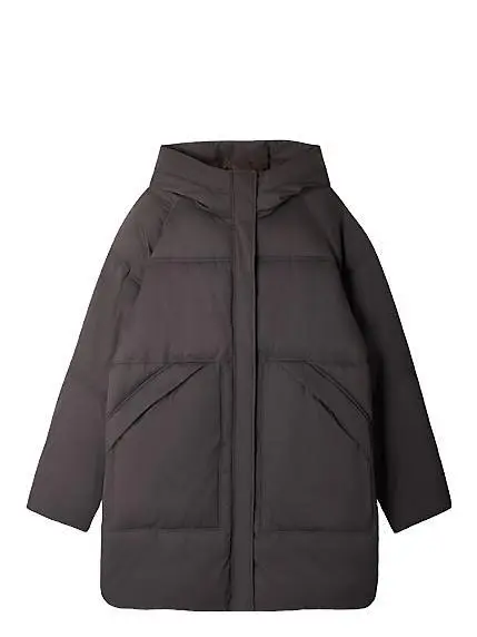 Soeur Cotton-blend Hooded Puffer Jacket - Gris Anthracite