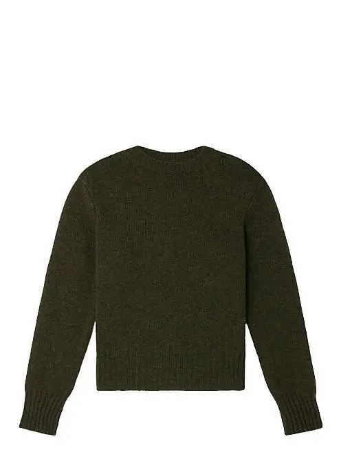 Soeur Boat-neck Merino-wool Jumper - Kaki