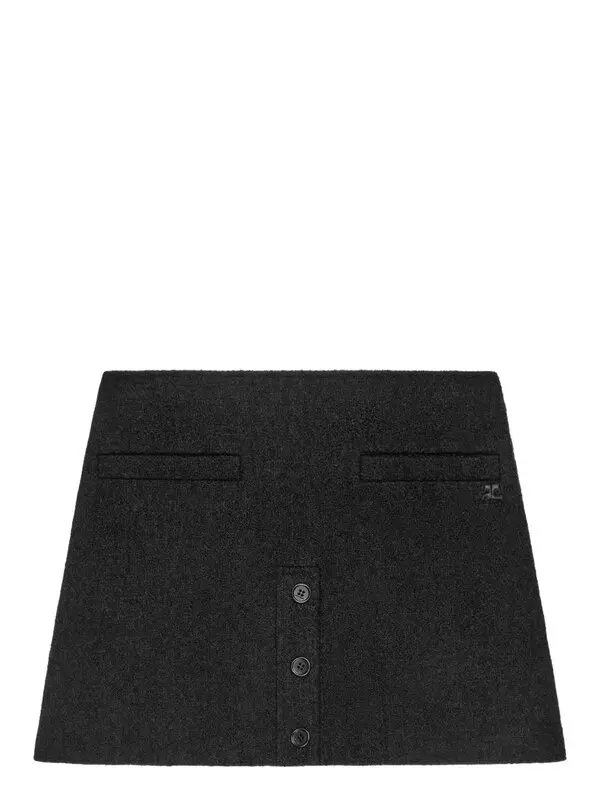 COURREGES Buttoned Mini Skirt - Black