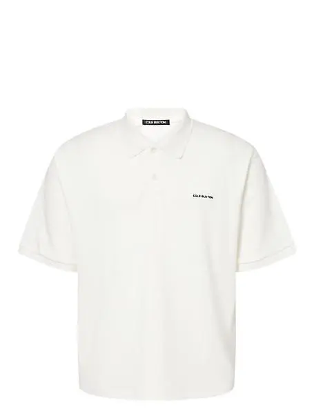 COLE BUXTON Mini Logo Short-sleeves Stretch-cotton Piqué Polo Shirt - Vintage White
