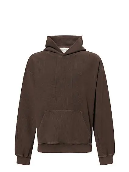 THE COUTURE CLUB Ribbed Relaxed-fit Cotton-jersey Hoodie - Brown