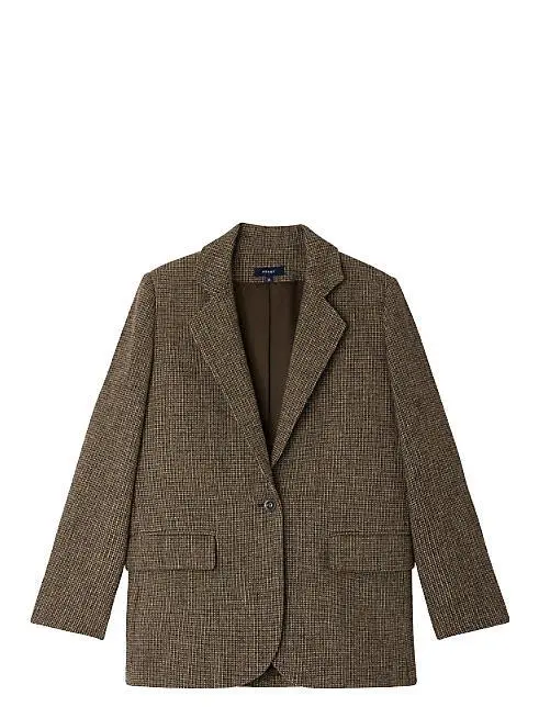 Soeur Sevres Single-breasted Virgin Wool Jacket - Marron/beige