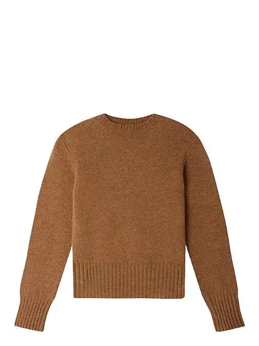 Soeur Gipsy Boat-neck Merino-wool Jumper - Camel