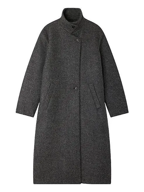 Soeur Germain High-neck Wool-blend Coat - Gris Chine
