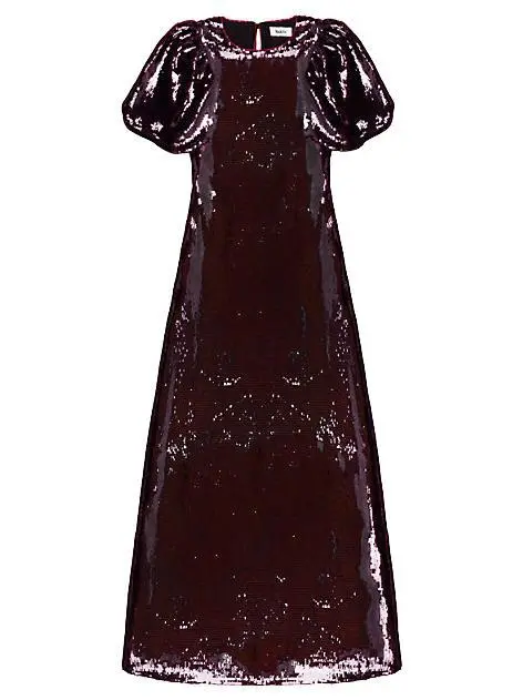 RO&ZO Annabelle Sequin-embellished Maxi Dress - Wine