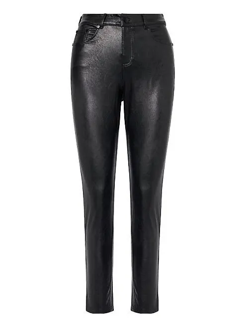 Commando Faux-leather Slim-leg Trousers - Black