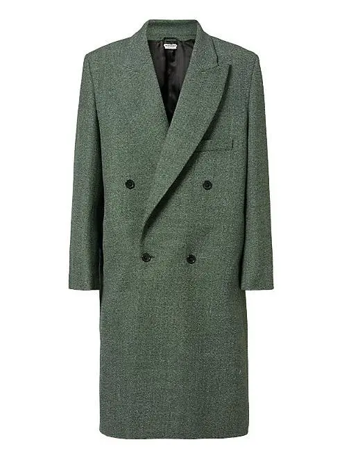 JW Anderson Peak-lapel Double-breasted Wool Coat - Bottle Green