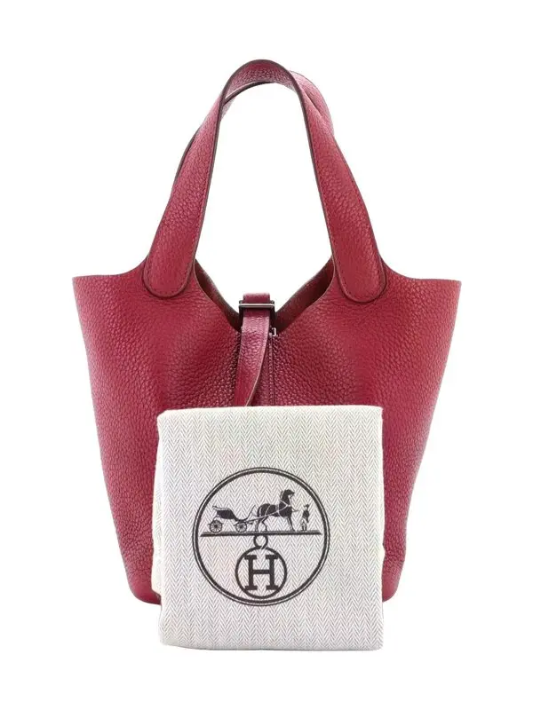 Hermès Picotin Lock Clemence Pm Bucket Bag - Red