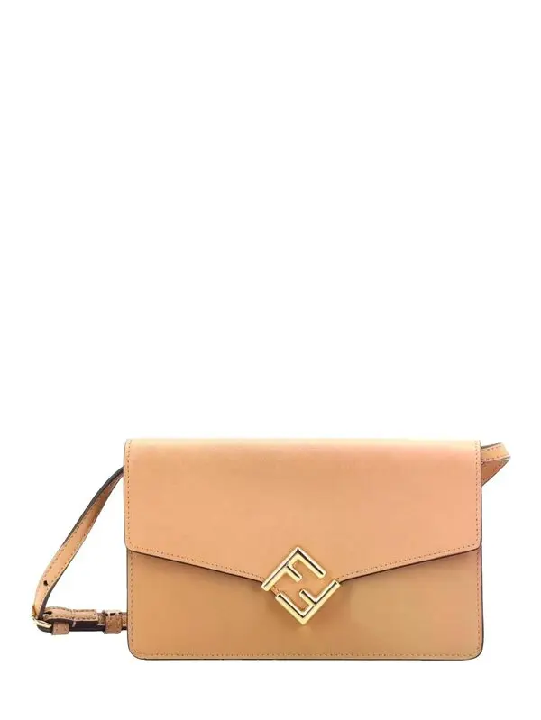 Fendi Ff Diamonds Wallet On Chain Leather Shoulder Bag - Brown