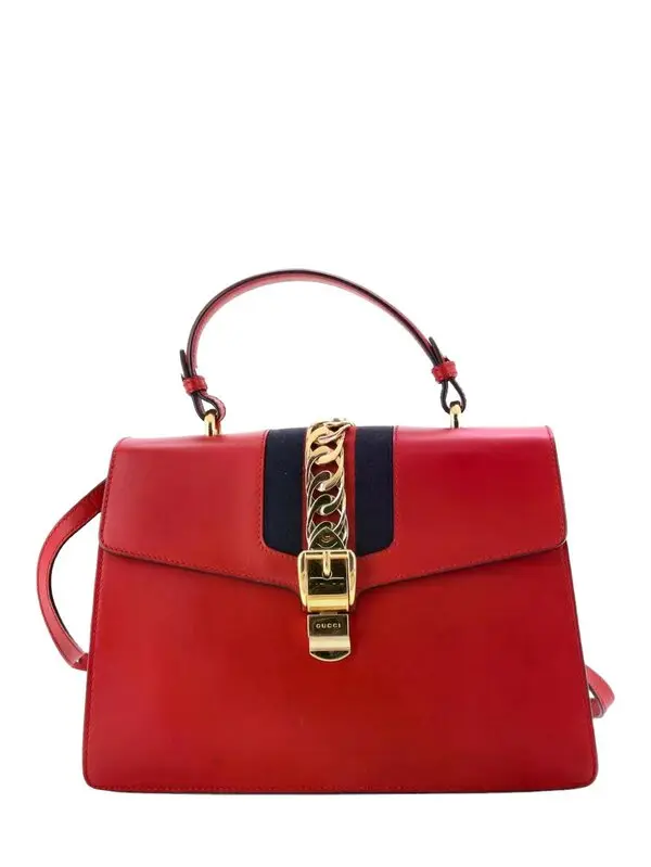 Gucci Sylvie Top Handle Medium Satchel - Red