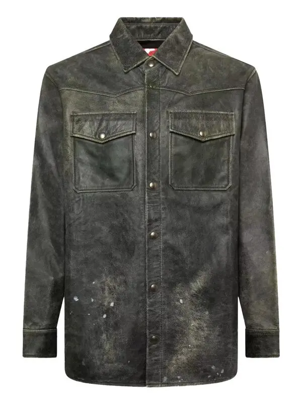 KUSIKOHC Leather Shirt - Black
