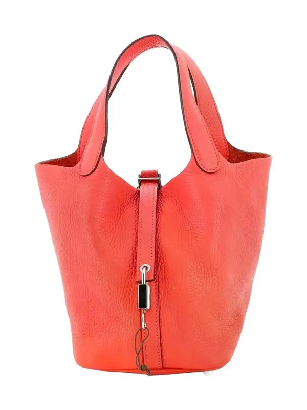 Hermès Picotin Lock Clemence Pm Bucket Bag - Red