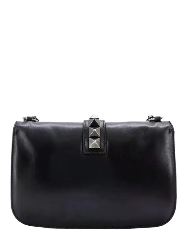 Valentino Garavani Glam Lock Leather Shoulder Bag - Black