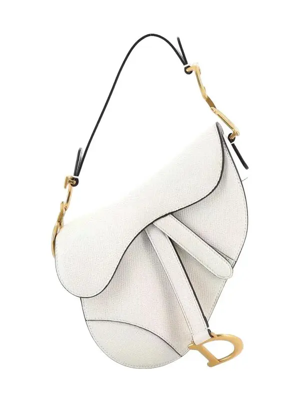 Dior Saddle Handbag Leather Mini Shoulder Bag - White