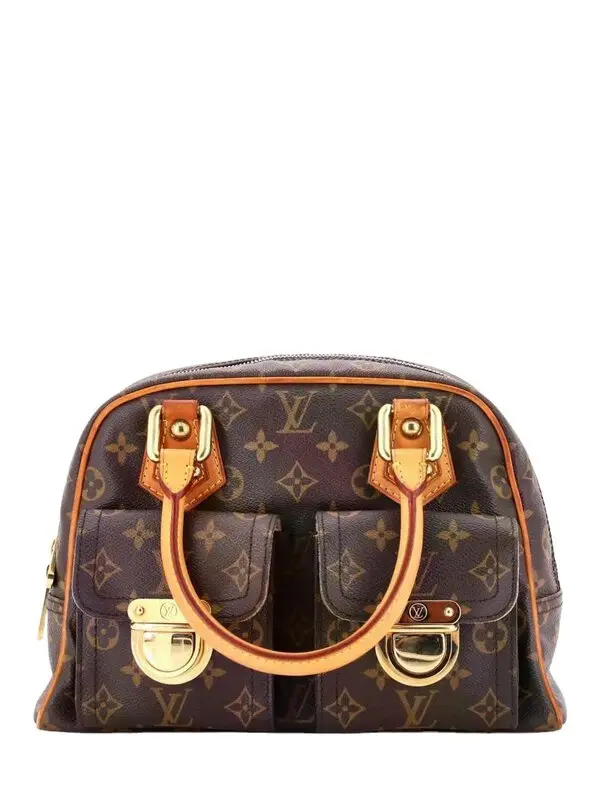 LOUIS VUITTON Manhattan Handbag Monogram Canvas Pm Satchel - Brown