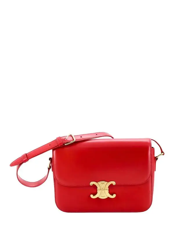 Celine Triomphe Shoulder Bag Smooth Calfskin Medium - Red