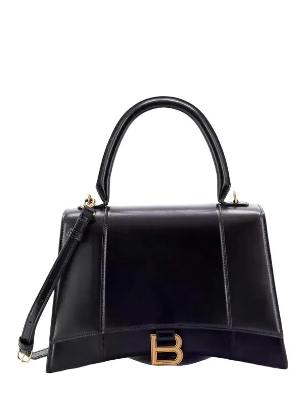 Balenciaga Hourglass Top Handle Medium Satchel - Black