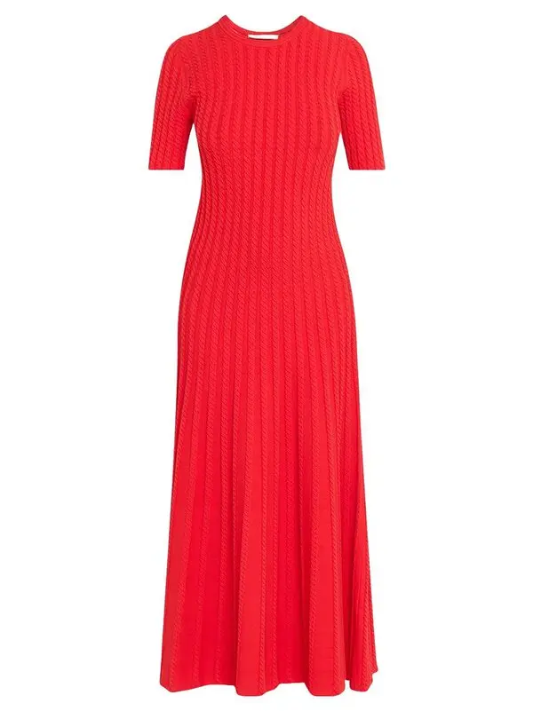 JASON WU Cable-knit Midi Sweater Dress - Papaya
