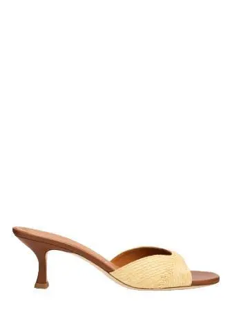 Staud Brigitte Raffia Kitten-heel Mules - Natural Ra