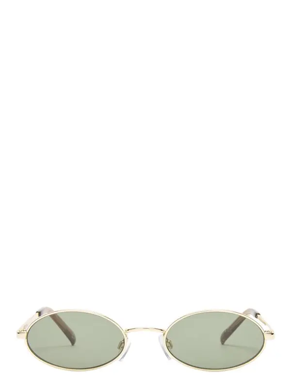 Le Specs Love Train Oval Sunglasses - Bright Gold