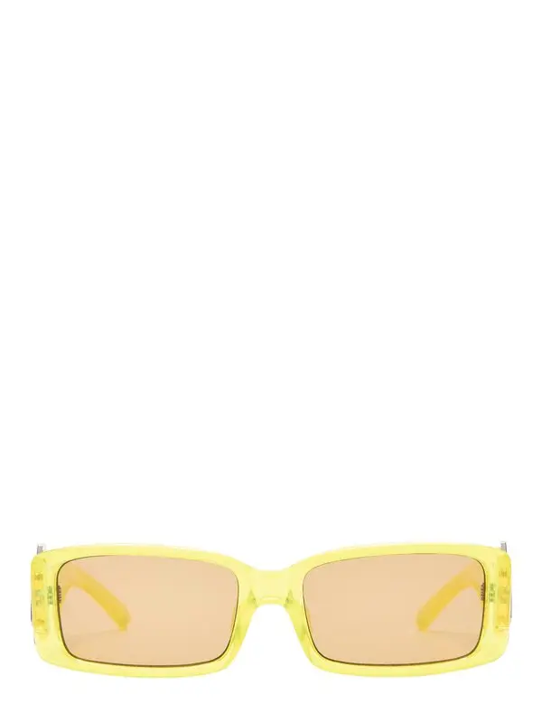 Le Specs Cruel Intentions Rectangle Sunglasses - Hyper Yellow
