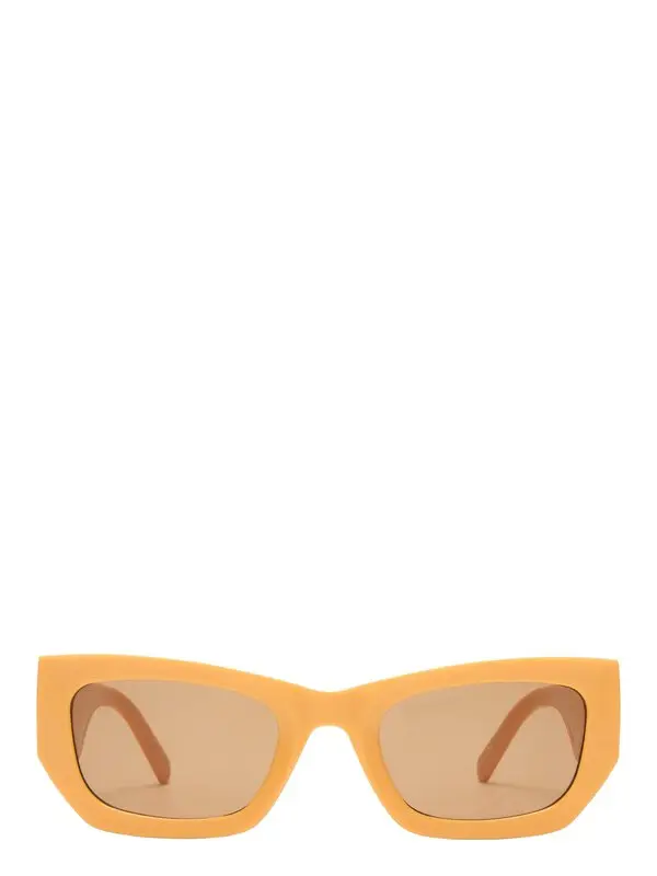Le Specs Beachcomber Square Frame Sunglasses - Wheat