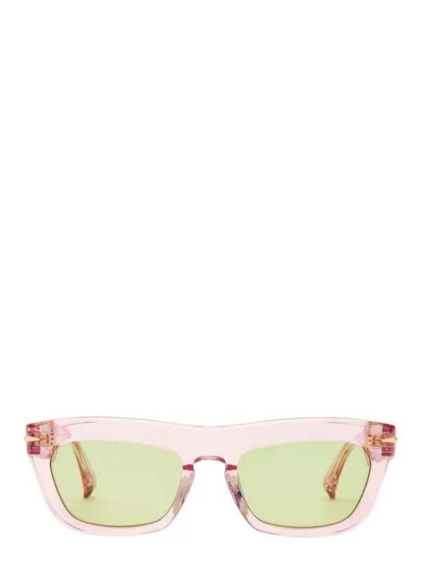 Le Specs Numero Nueve Rectangle Sunglasses - Pink Salt