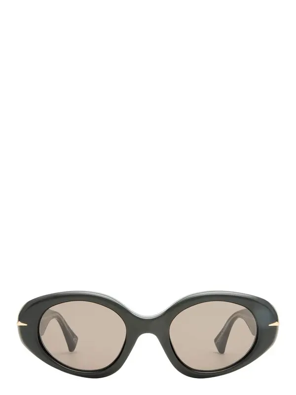 Le Specs Numero Dos Oversized Oval Sunglasses - Obsidian Black