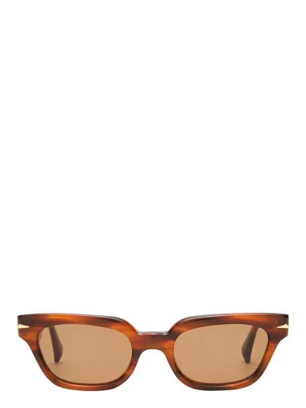 Le Specs Numero Tres Rectangle Sunglasses - Teak