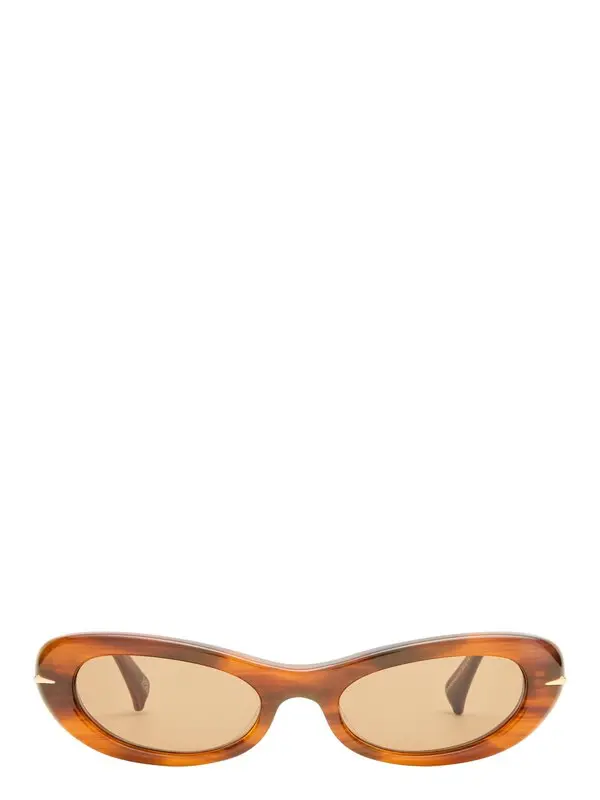Le Specs Numero Uno Oval Sunglasses - Teak