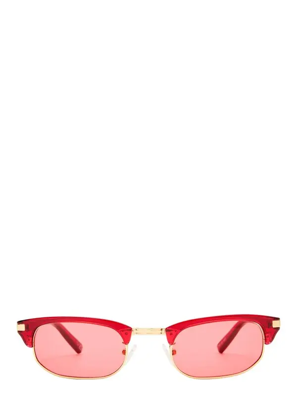 Le Specs Nightingale Rectangle Sunglasses - Vermilion