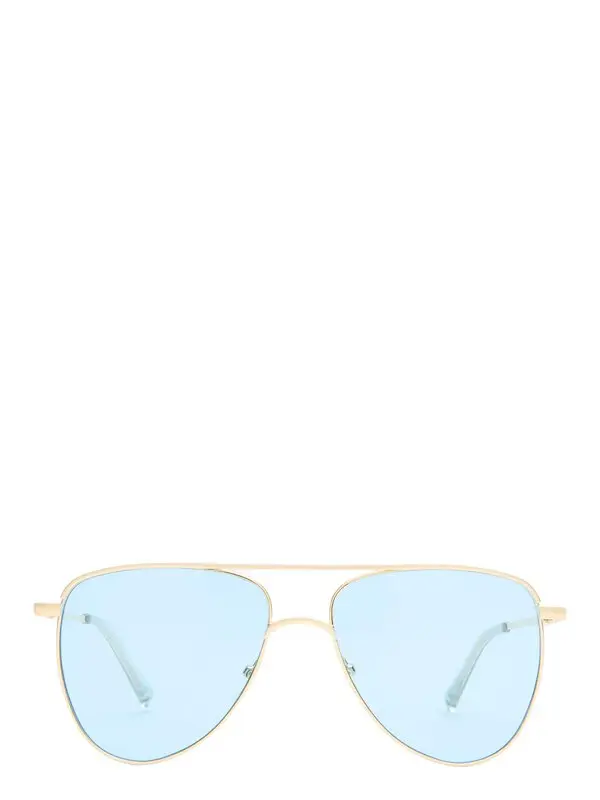 Le Specs The Duke Aviator Sunglasses - Gold Sky Blue