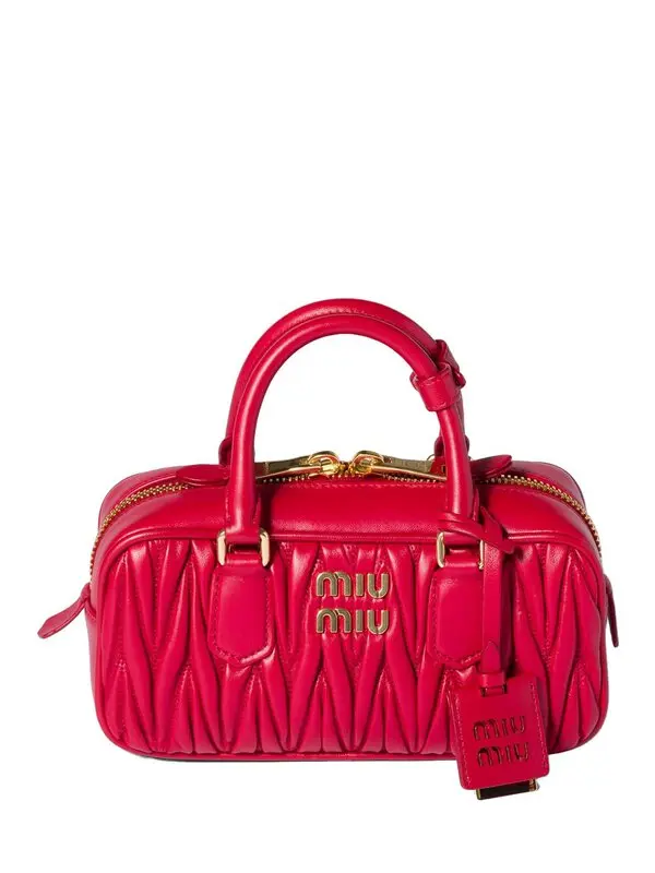 Miu Miu Arcadie Matelassé Nappa Leather Bag - Red