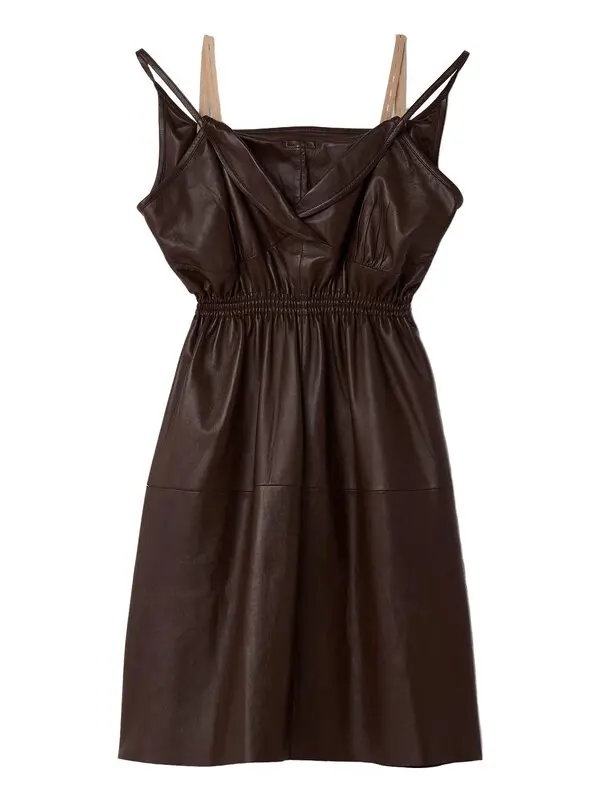 Miu Miu Nappa Leather Dress - Sienna
