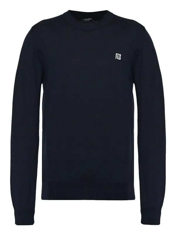 Balmain Logo Sweater - Navy Blue