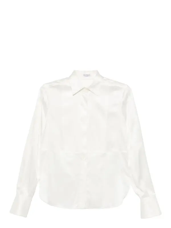 Brunello Cucinelli Satin Silk Shirt - White