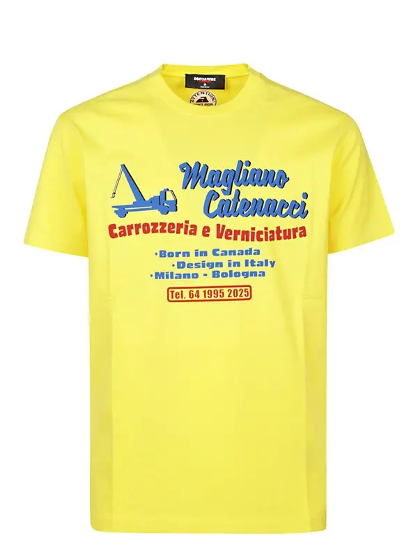 DSQUARED X MAGLIANO Short Sleeves T-shirt With Logo - Yellow