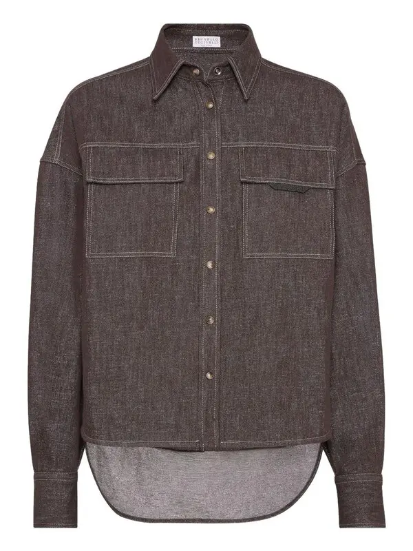 Brunello Cucinelli Denim Shirt - Brown