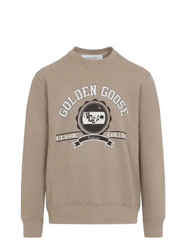 Golden Goose Logo Cotton Sweatshirt - Beige