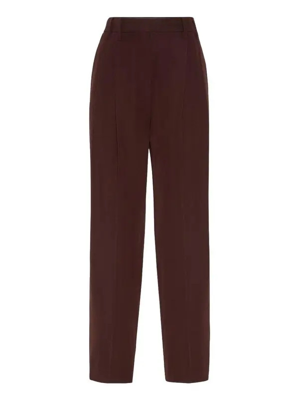 Brunello Cucinelli Wool Blend Pleated Trousers - Red