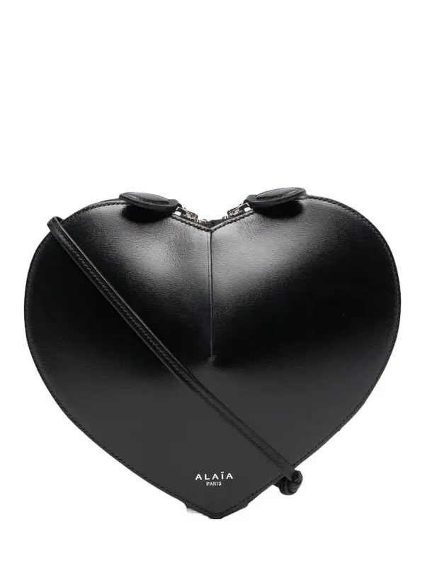 Alaïa Le Coeur Leather Crossbody Bag - Black