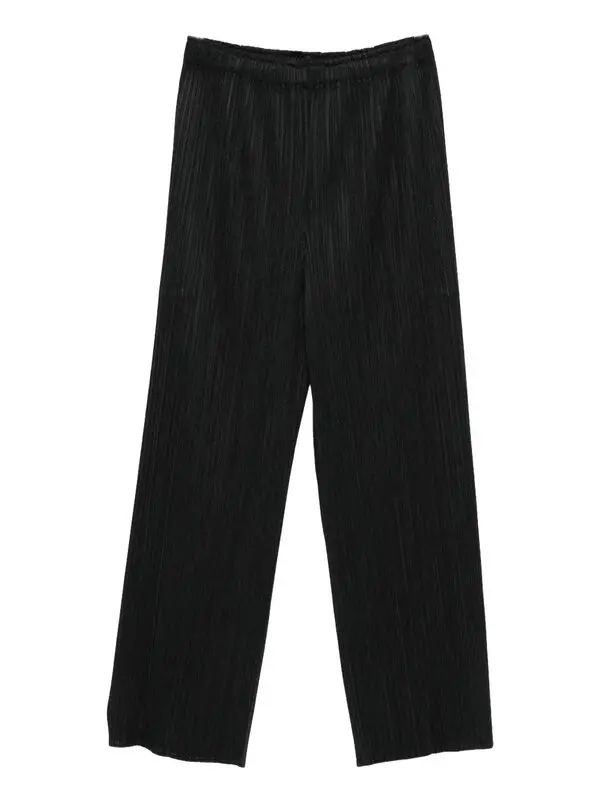 Issey Miyake Pleated Straight Trousers - Black