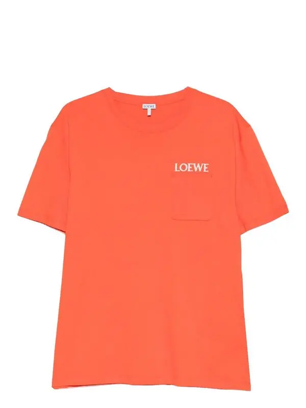 Loewe Logo Cotton T-shirt - Orange