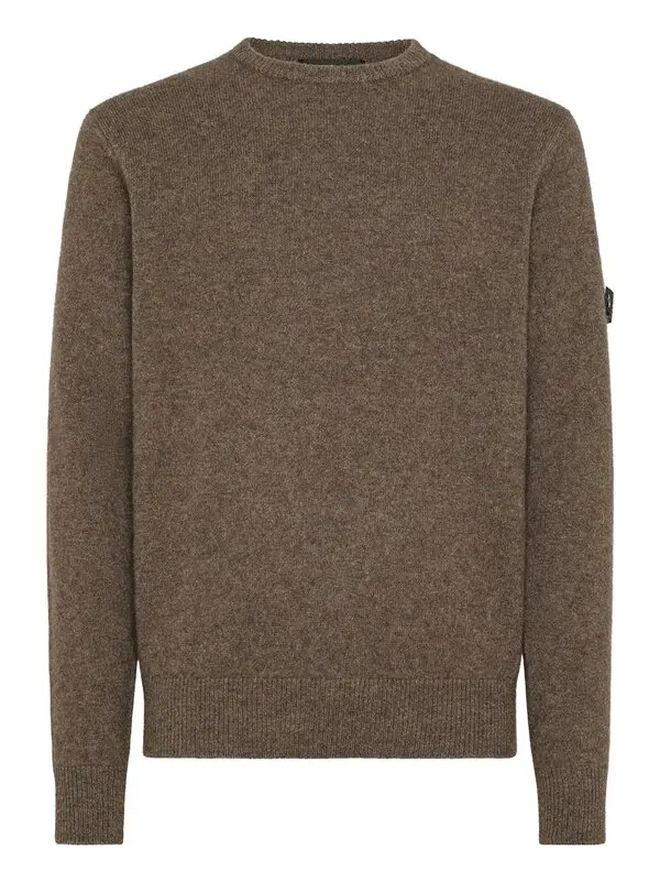Peuterey Long-sleeved Crewneck Sweater With Logo - Grey