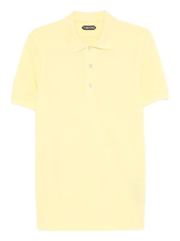 TOM FORD Cotton Blend Polo Shirt - Yellow