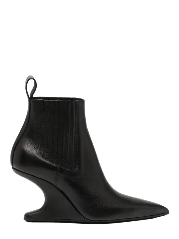 Rick Owens Leather Ankle Boots - Black