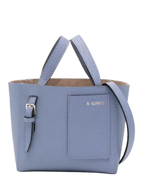VALEXTRA Micro Leather Bucket Bag - Blue