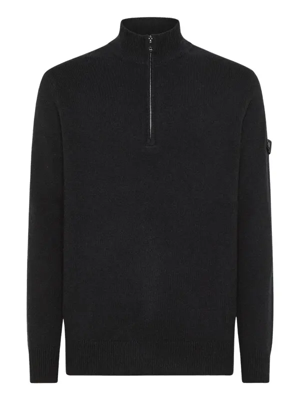 Peuterey Long-sleeved Crewneck Sweater With Logo - Blue